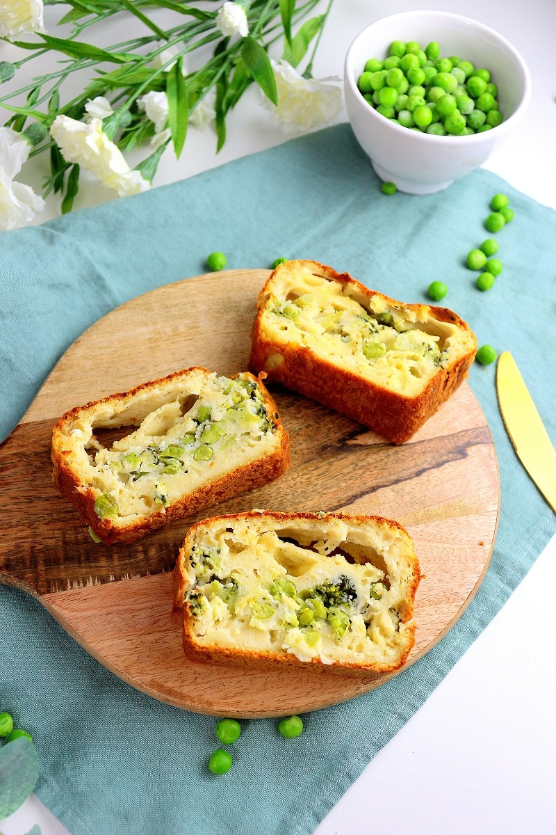 Cake printanier brocoli et petits pois